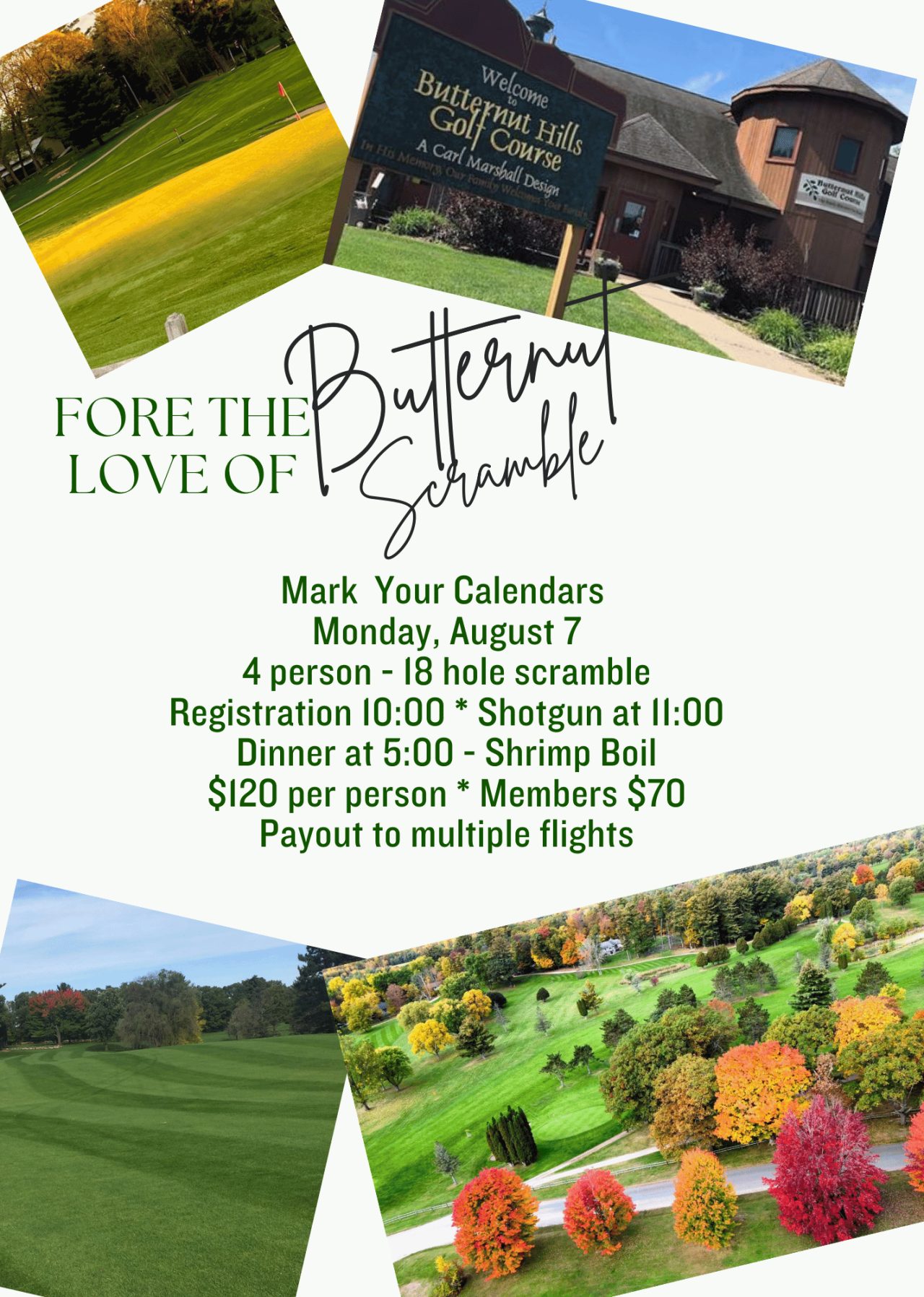 2023 Butternut Scramble Tournament | Butternut Hills Golf Course